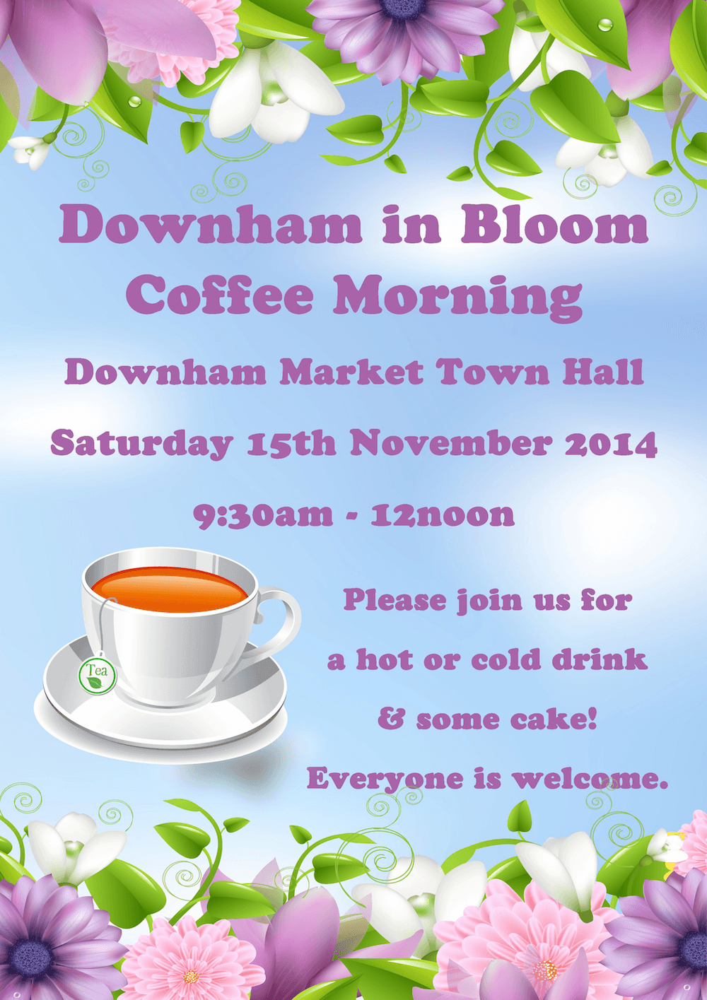 Downham In Bloom Coffee Morning - downhamweb